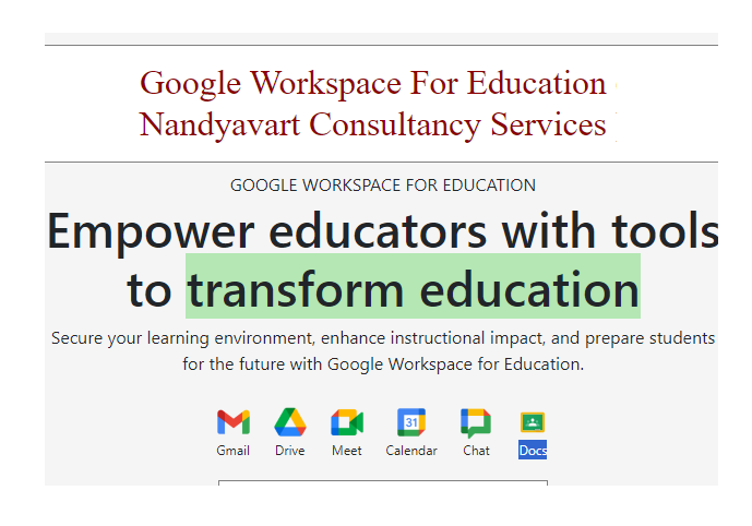 Google Workspace for Education from Nandyavart Consultancy Services